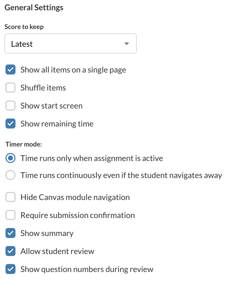 How To: Configuring Atomic Assessments Assignment Settings